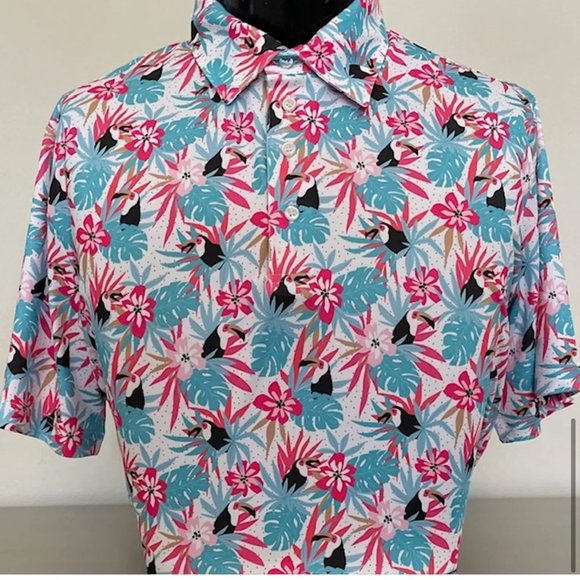 Coby Stevens | Shirts | Cs White Toucan Print Polo | Poshmark
